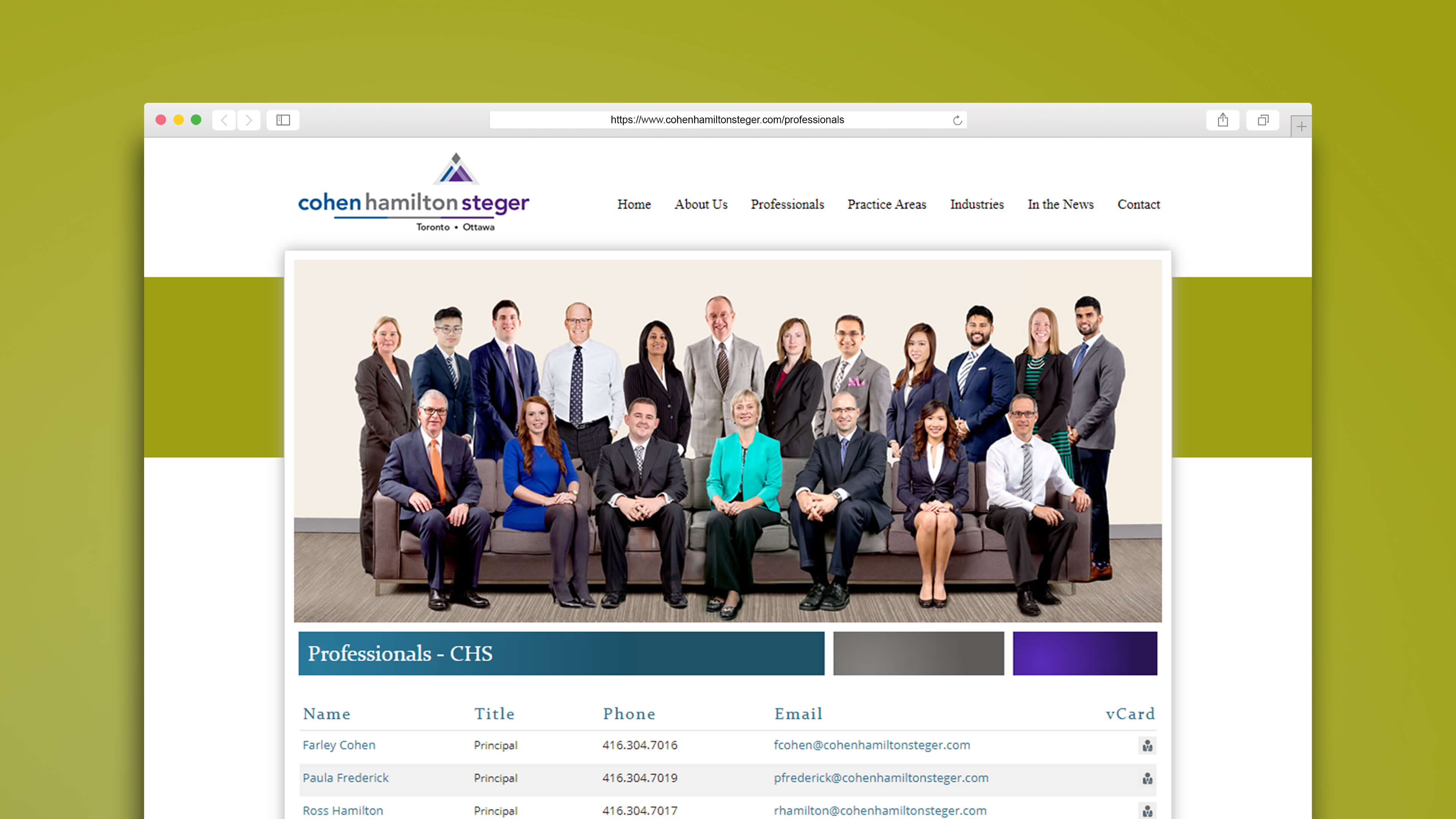 Cohen Hamilton Steger (CHS): Website (2018)