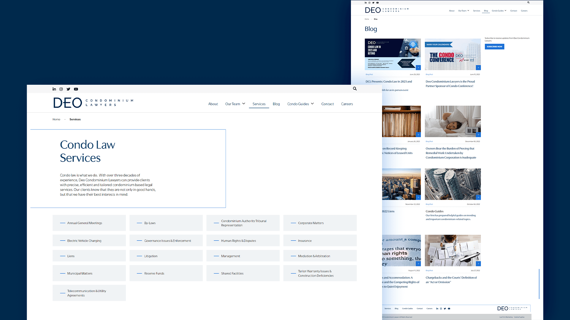 Deo Condominium Lawyers: Website Design and Development