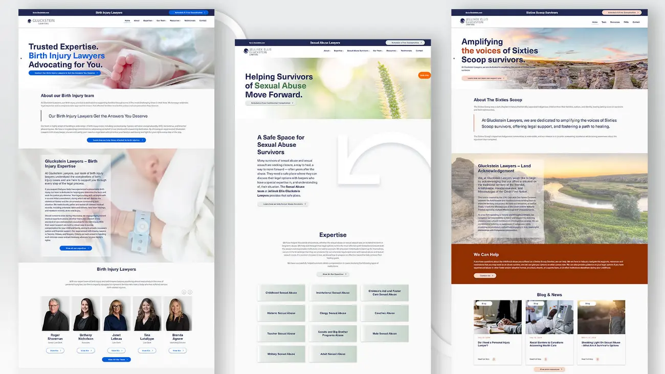 Cubicle Fugitive creates Nested Microsites for Gluckstein Lawyers
