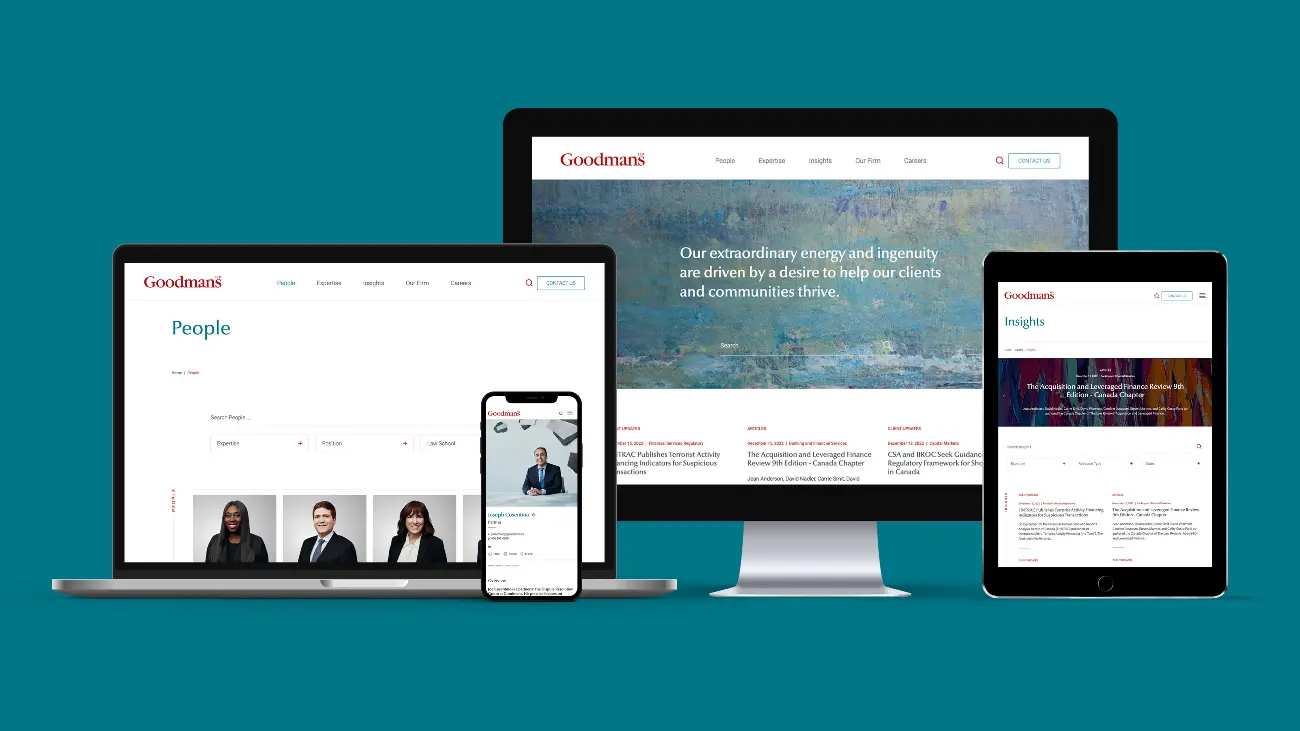 Cubicle Fugitive Designed a Modern, WCAG Compliant Website for Goodmans LLP