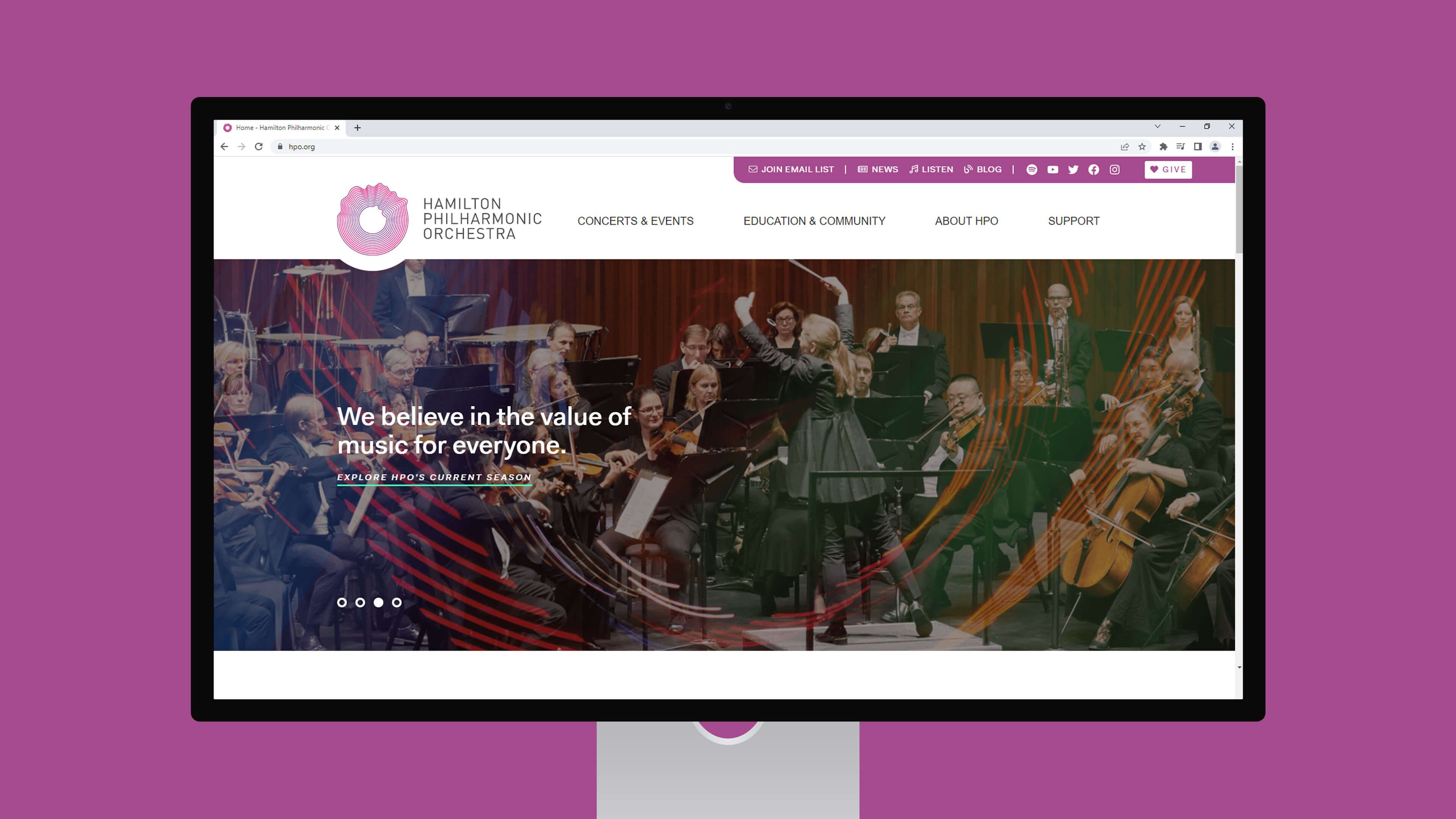 Hamilton Philharmonic Orchestra: Website Design and Development