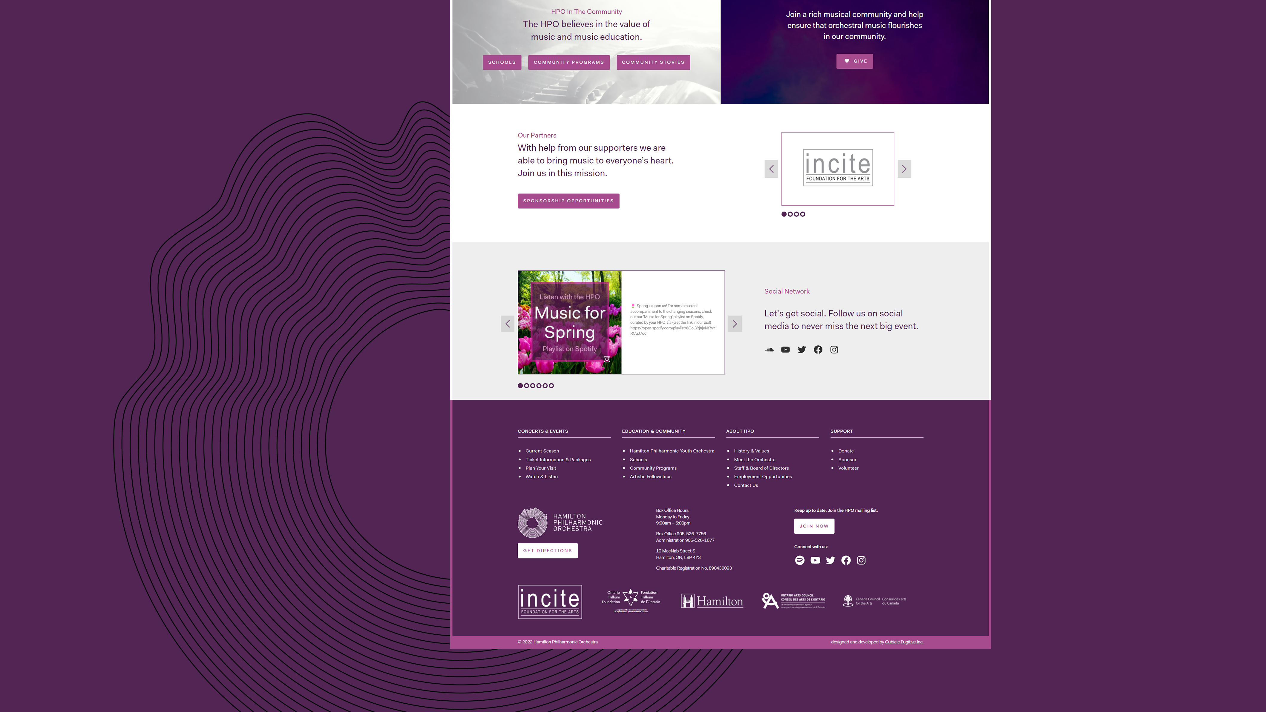 Hamilton Philharmonic Orchestra: Website Design and Development