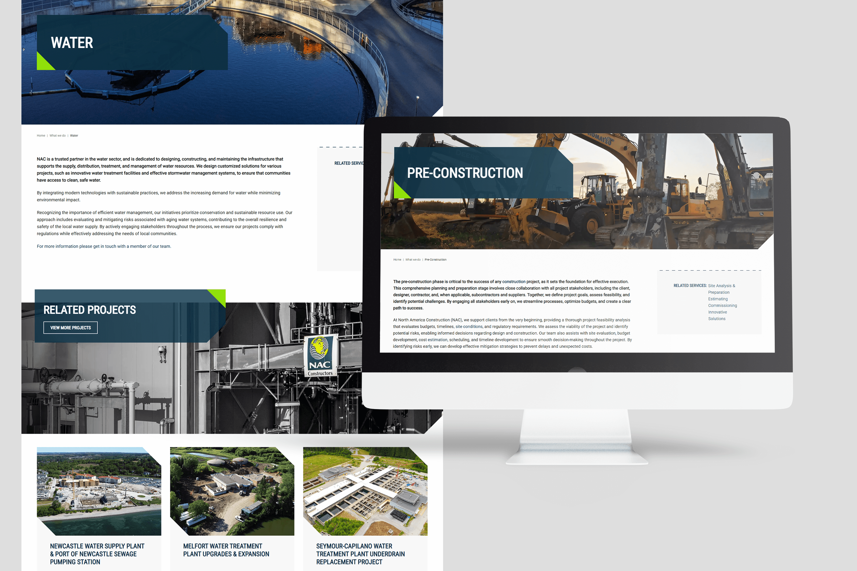NAC's - Construction Company Bio and Services Content for New Website