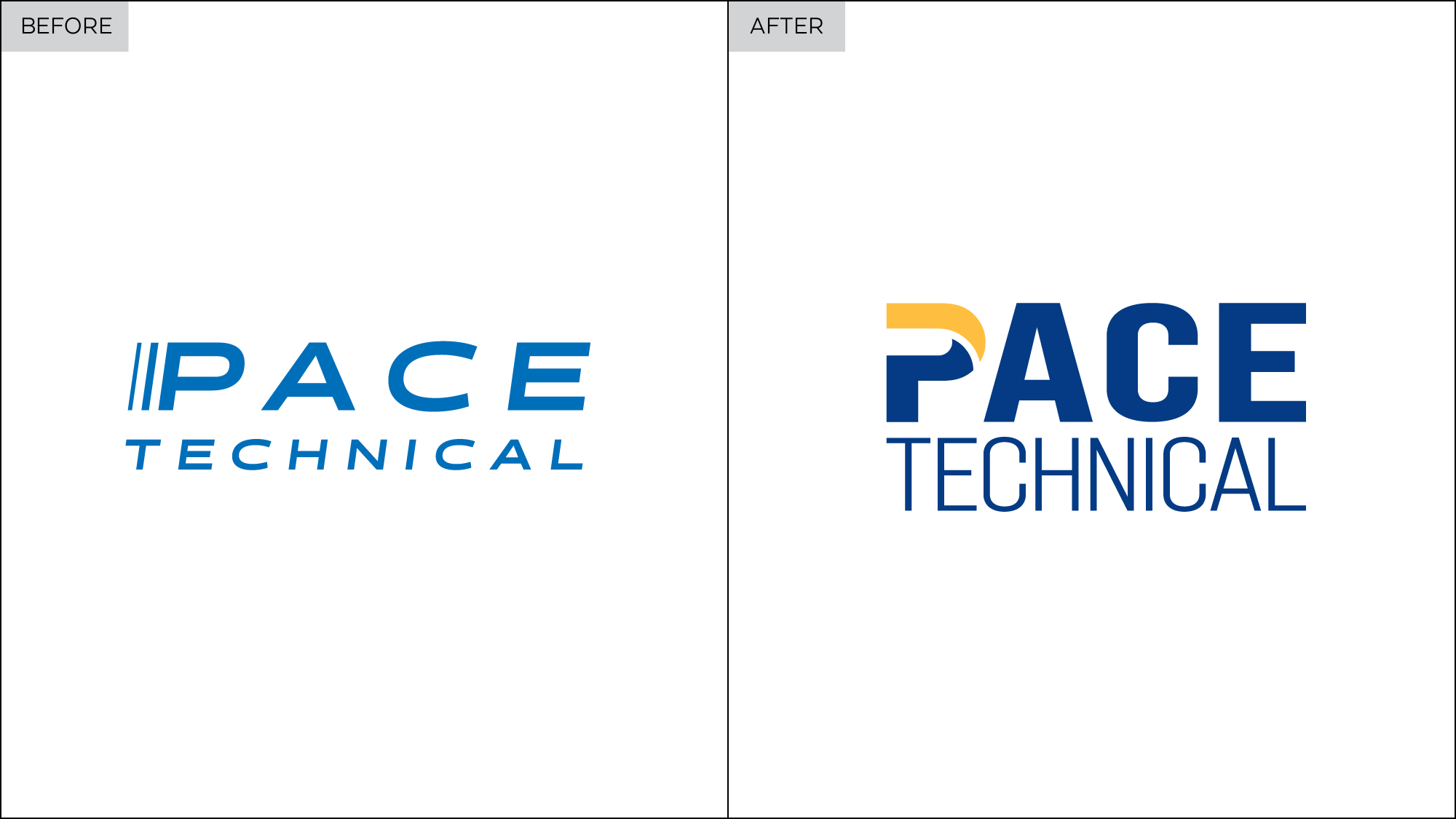 PACE Technical Logo and Visual Brand Design Cubicle Fugitive
