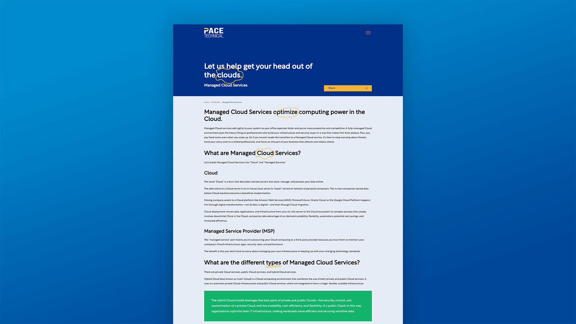 PACE Technical Website Design and Development