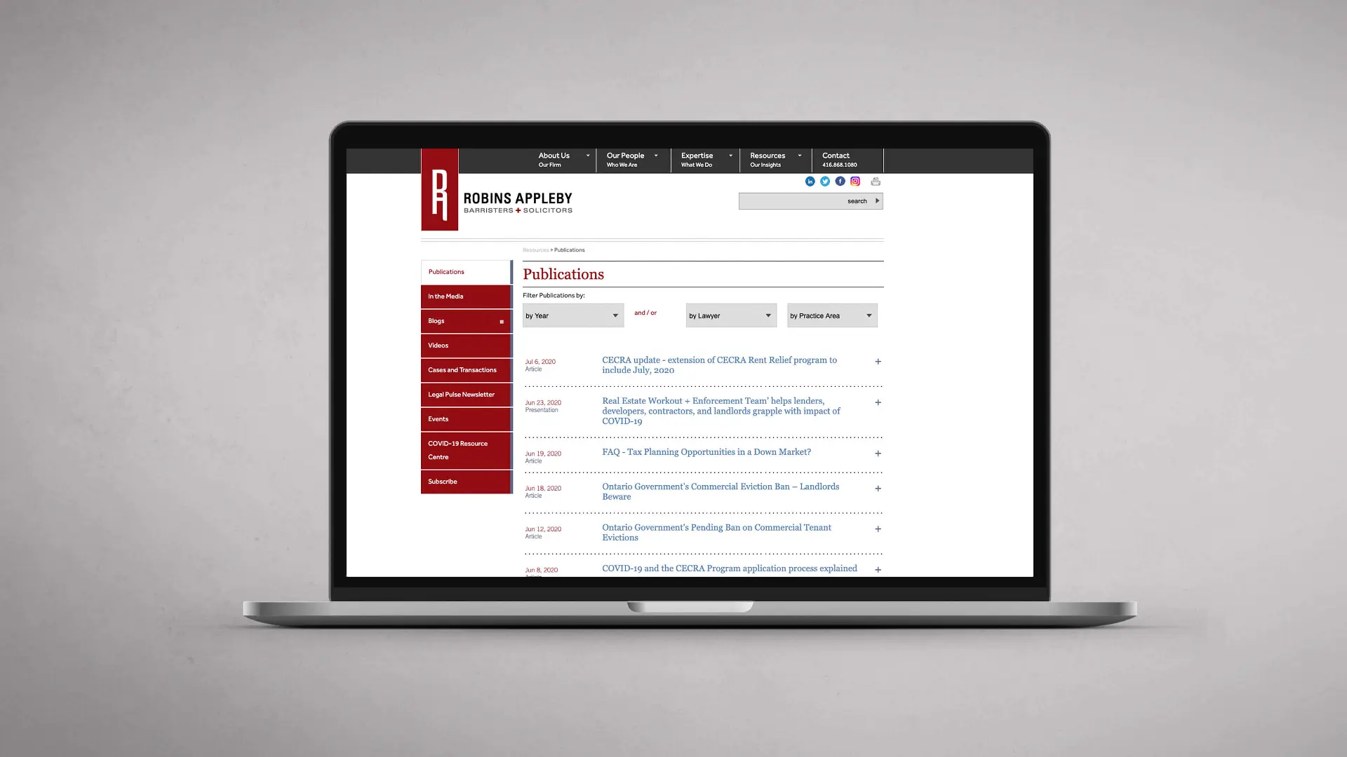 Robins Appleby LLP: Website