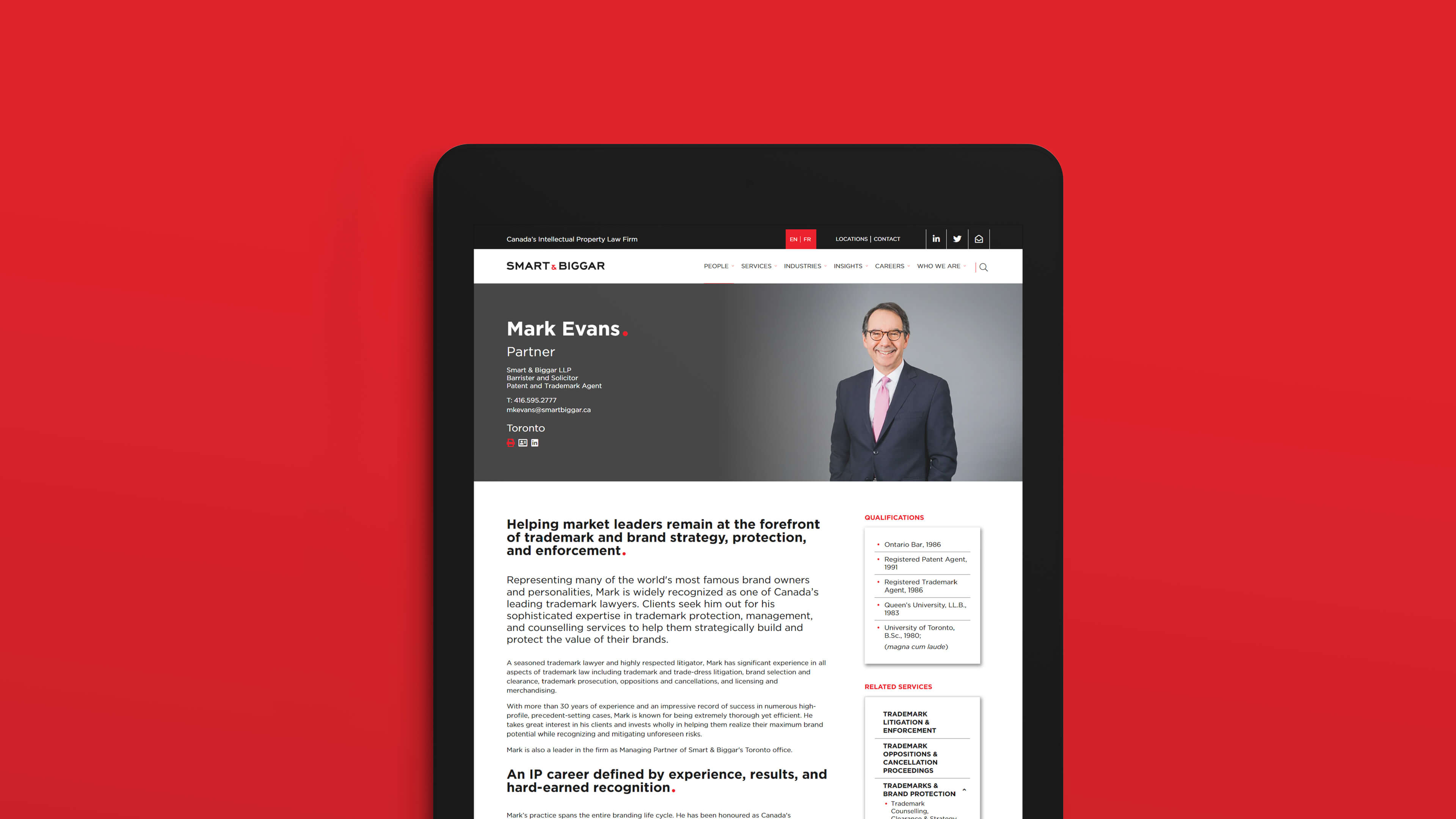 Smart and Biggar: Website
