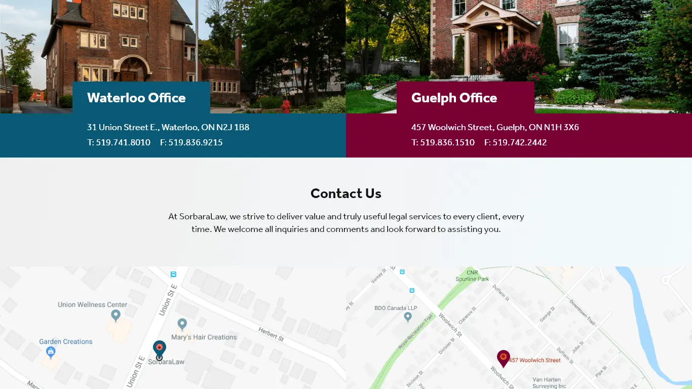 Sorbara Law: Website