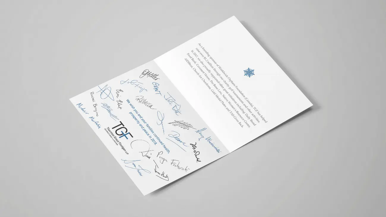 Thornton Grout Finnigan LLP: Holiday Card Design